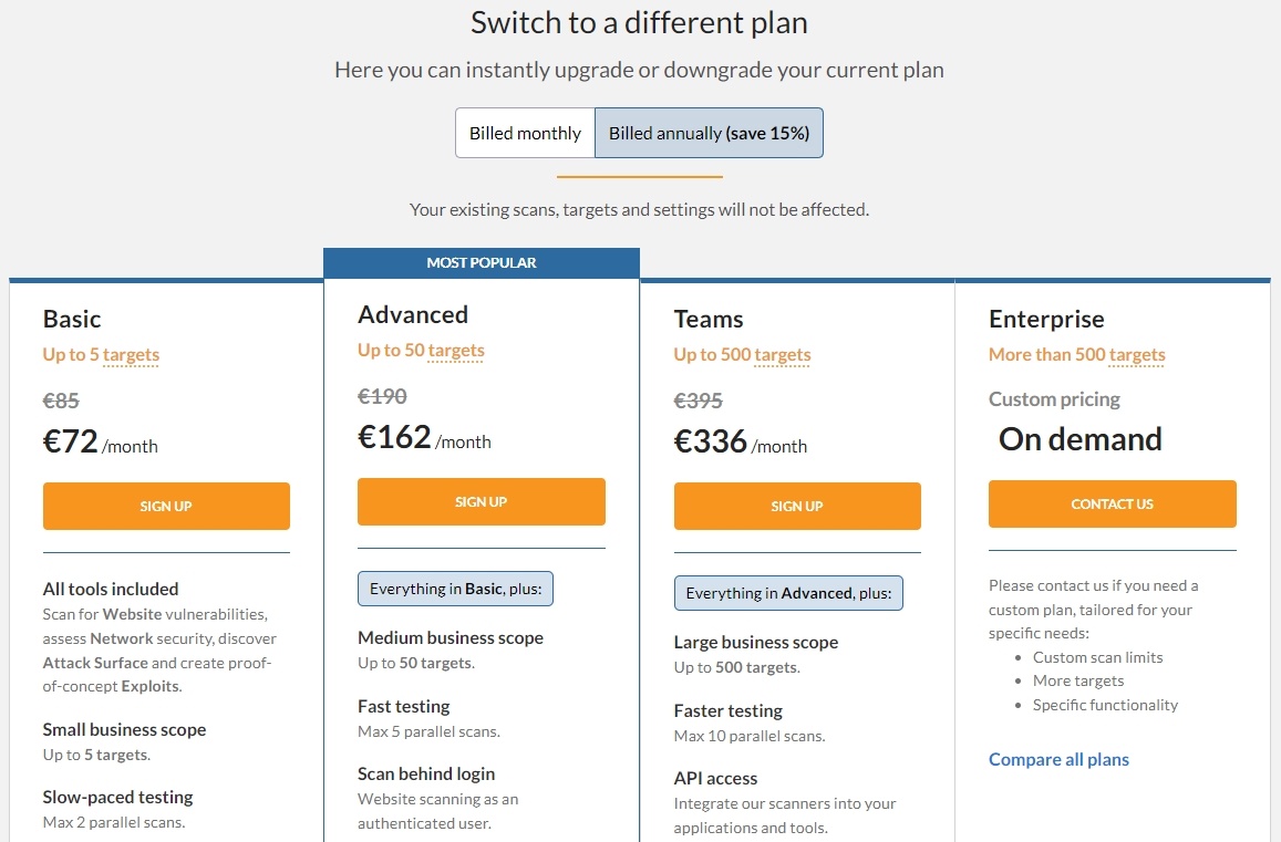 How to upgrade or downgrade your plan